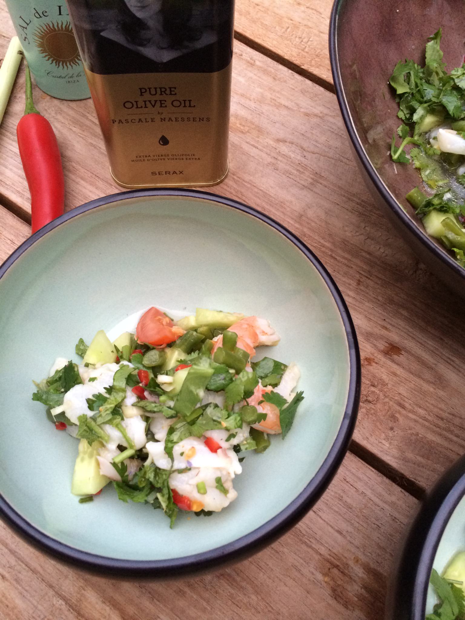 Shrimp ceviche with cucumber and green beans - Must Be Yummie